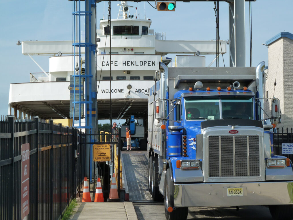 Boarding Commercial Trucks on the Cape May - Lewes Ferry